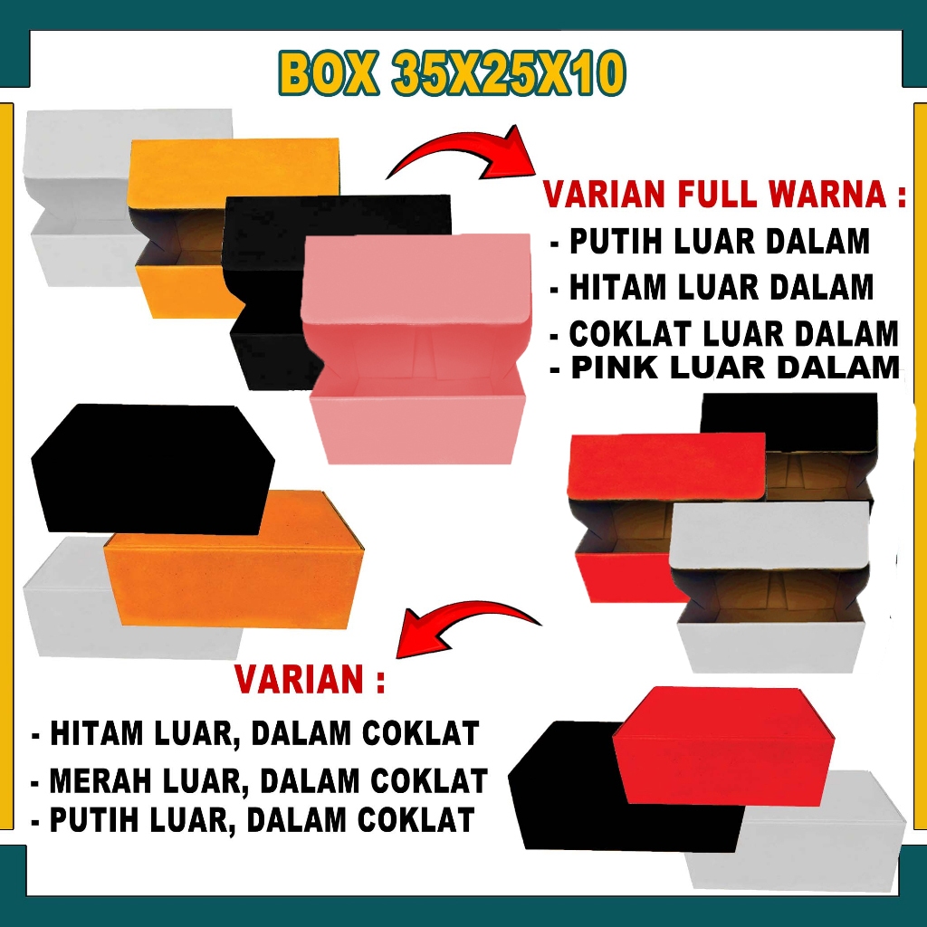 Jual Kardus 35x25x10 cm | Box Die Cut dan Easy Usage | Box Kue Tart | Box Aksesoris | Shopee ...
