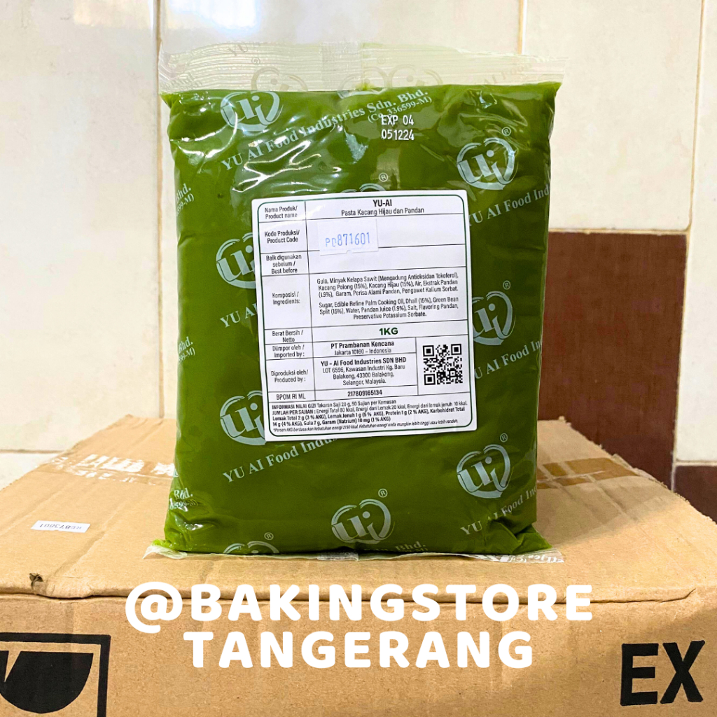 Jual Yu Ai Pandan Mung Bean Paste | Pasta Pandan Kacang Hijau 1 Kg ...