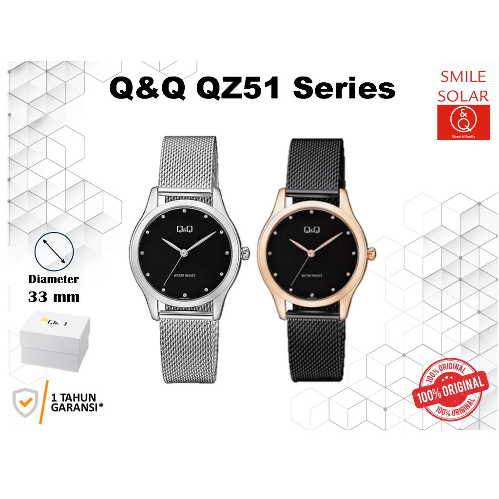 Jual Jam Tangan Wanita Casual Stylist Rantai Stainless Steel Analog Original Q&Q QnQ QQ QZ51 ...