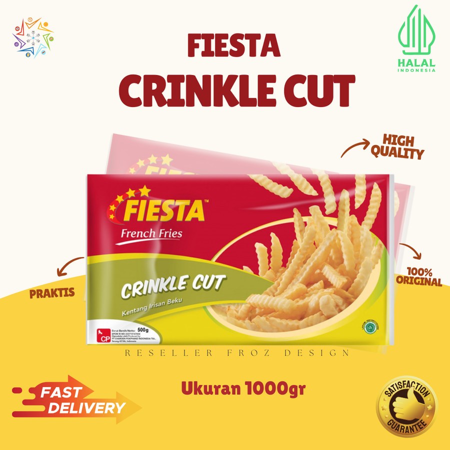 Jual KENTANG GORENG CRINKLE FIESTA 1 KG | KENTANG POTONGAN KERITING ...