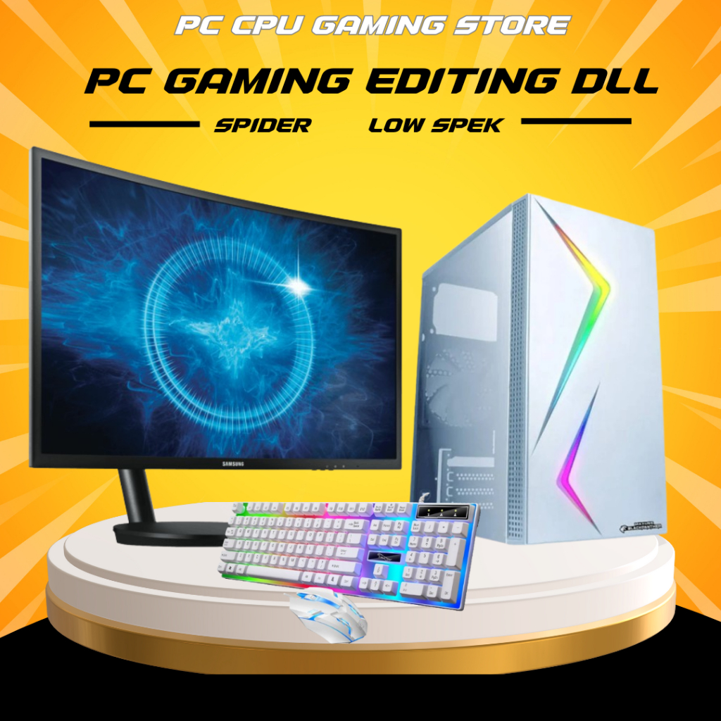 Jual PC Gaming Editing core i7 Ram 16 gb Ssd 240 gb monitor 24 in full set | Shopee Indonesia
