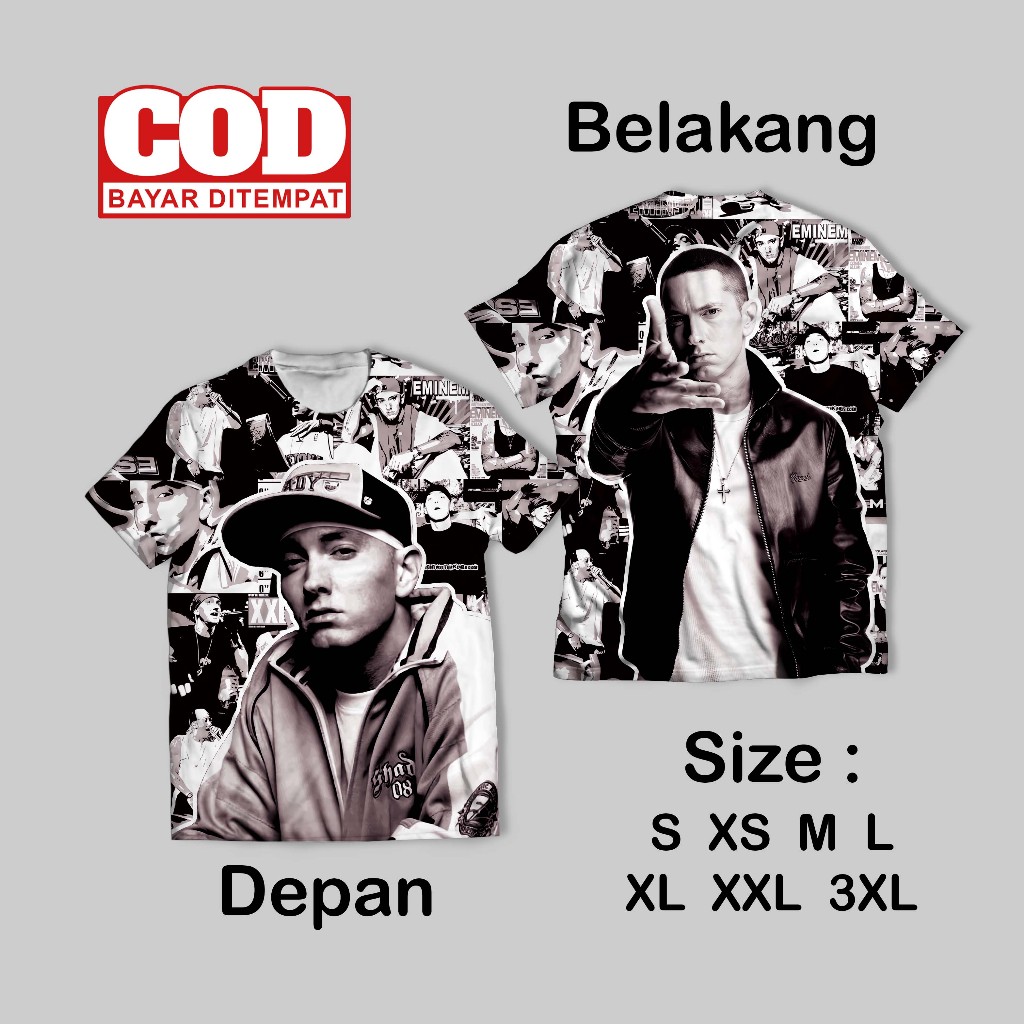 Jual Kaos FullPrint Eminem | Rap | Kaos AOP Rapper Eminem | Shopee ...