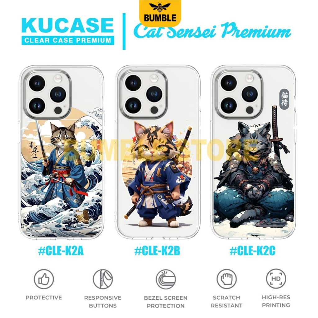 Jual Bumble - Case Gambar CLE-K2 Clear Case Motif Cat Sensei Premium ...