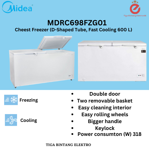 Jual CHEST FREEZER MIDEA MDRC698FZG01 (600L) | Shopee Indonesia