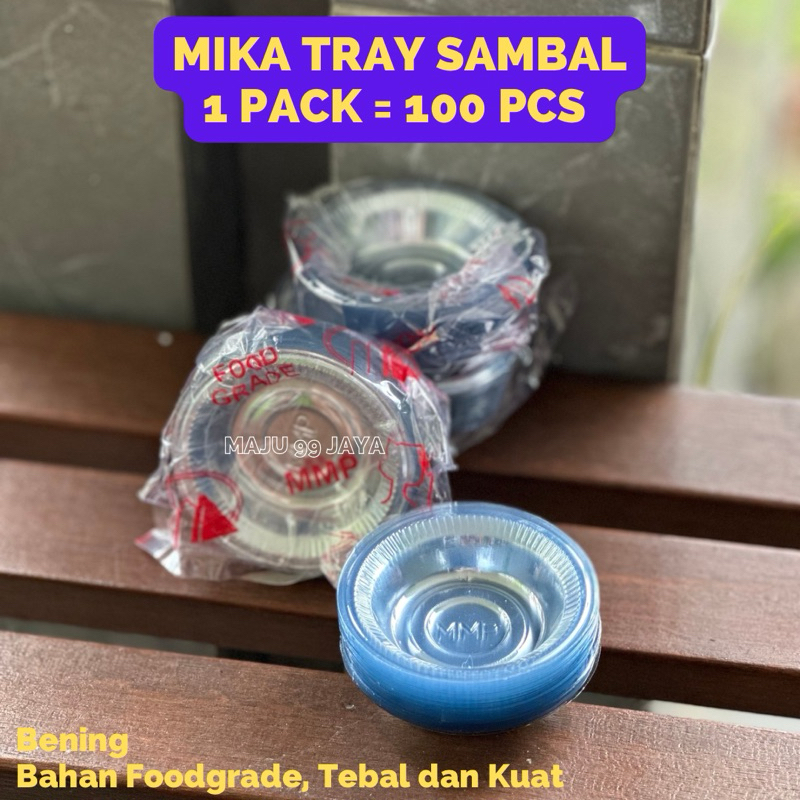 Jual (100 PCS) Mika Tray Sambal Bening Food Grade | Cup Sambel Piring ...