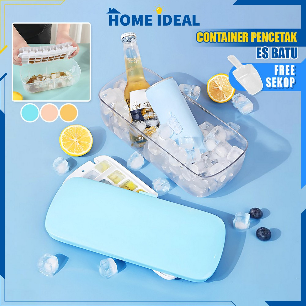 Jual Cetakan Es Batu Mode Tekan Press Anti Pecah / Ice Cube Container ...