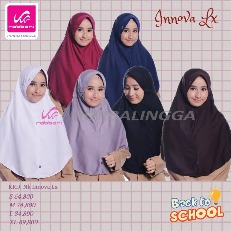 Jual Kerudung Sekolah Rabbani- KRD SEKOLAH INNOVA LX//pita tertutup | Shopee Indonesia