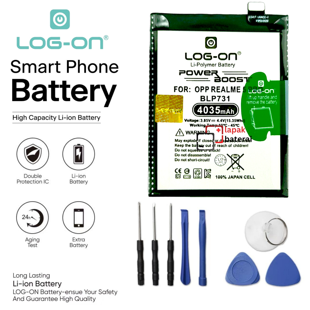 Jual Baterai Log on BLP731 Untuk Realme 5 Pro BLP-731 4035mAh Original ...
