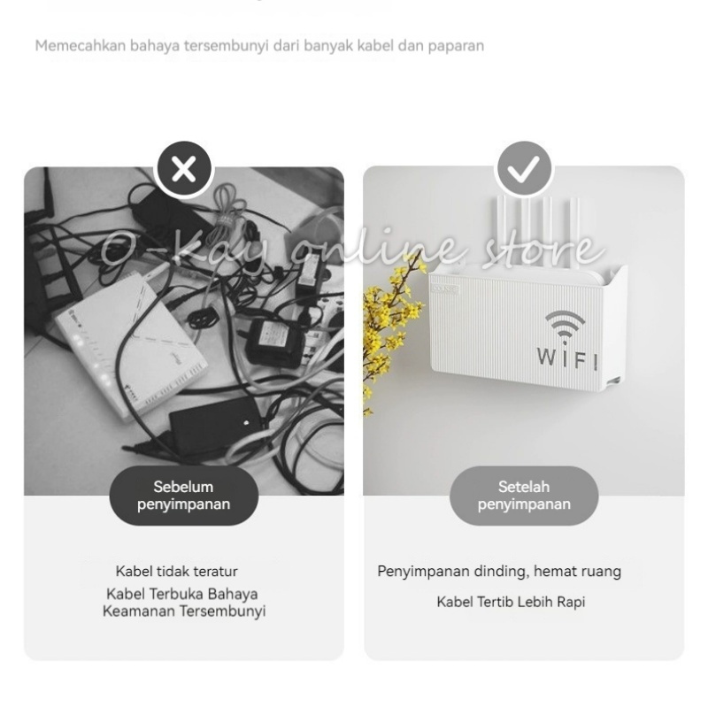 Jual O-KAY Rak Kotak Wifi Tempat Wireless Wifi Router Dekorasi Dinding ...