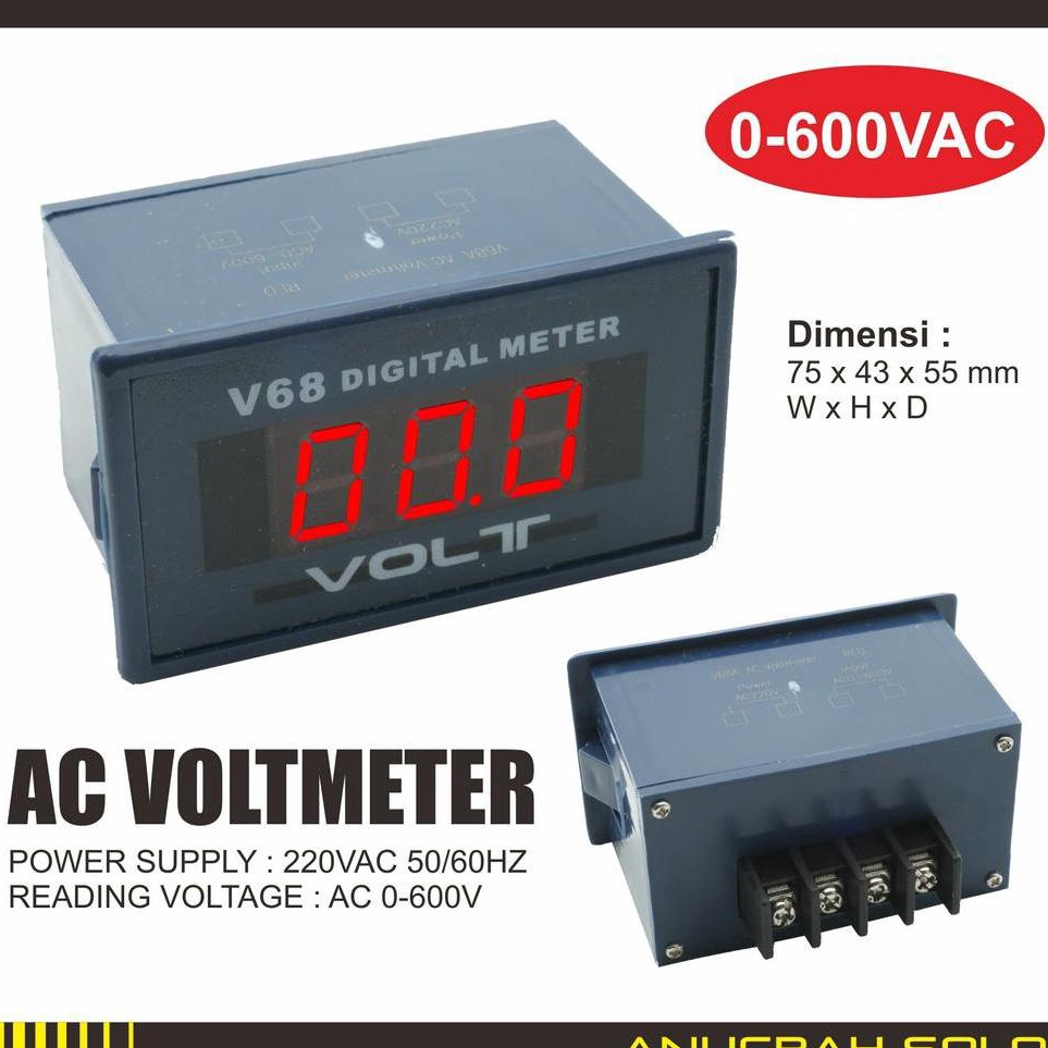 Jual Voltmeter Digital AC 6V V68 AC Volt Meter Digital f R1F5 | Shopee ...