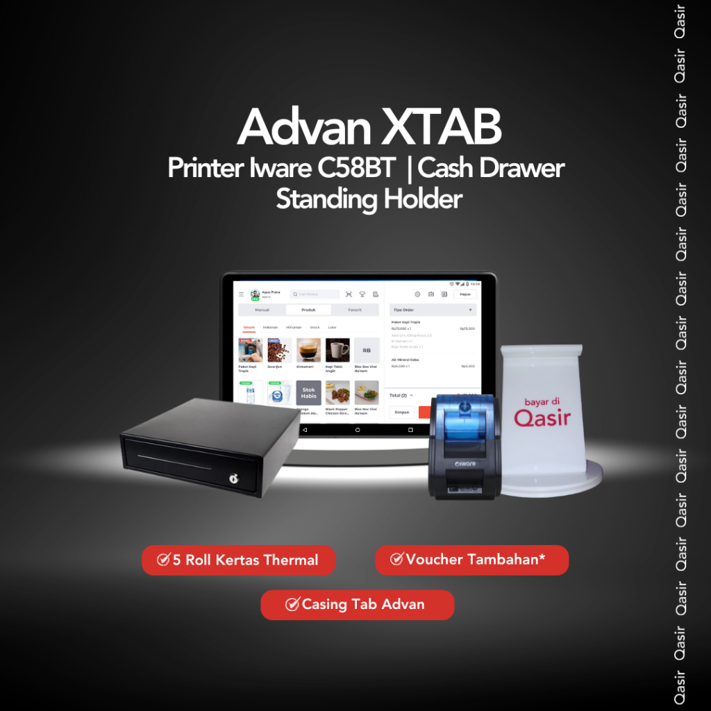 Jual Mesin Kasir Advan XTAB + Iware C58BT + Standing Holder ...