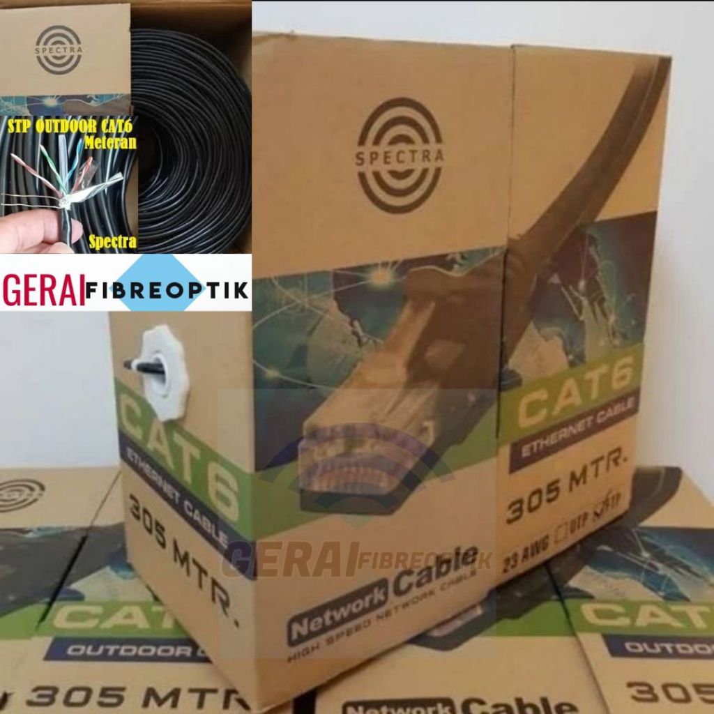 Jual kabel Lan spectra cat 6 outdor 305 m 1 rol (hitam) | Shopee Indonesia