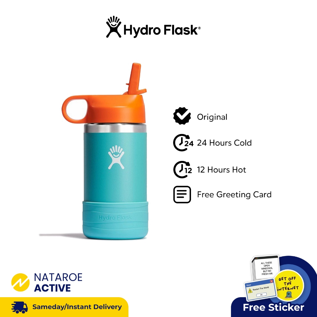 Jual Hydro Flask 12oz Kids Wide Mouth Straw Cap - Seaspray | Shopee ...