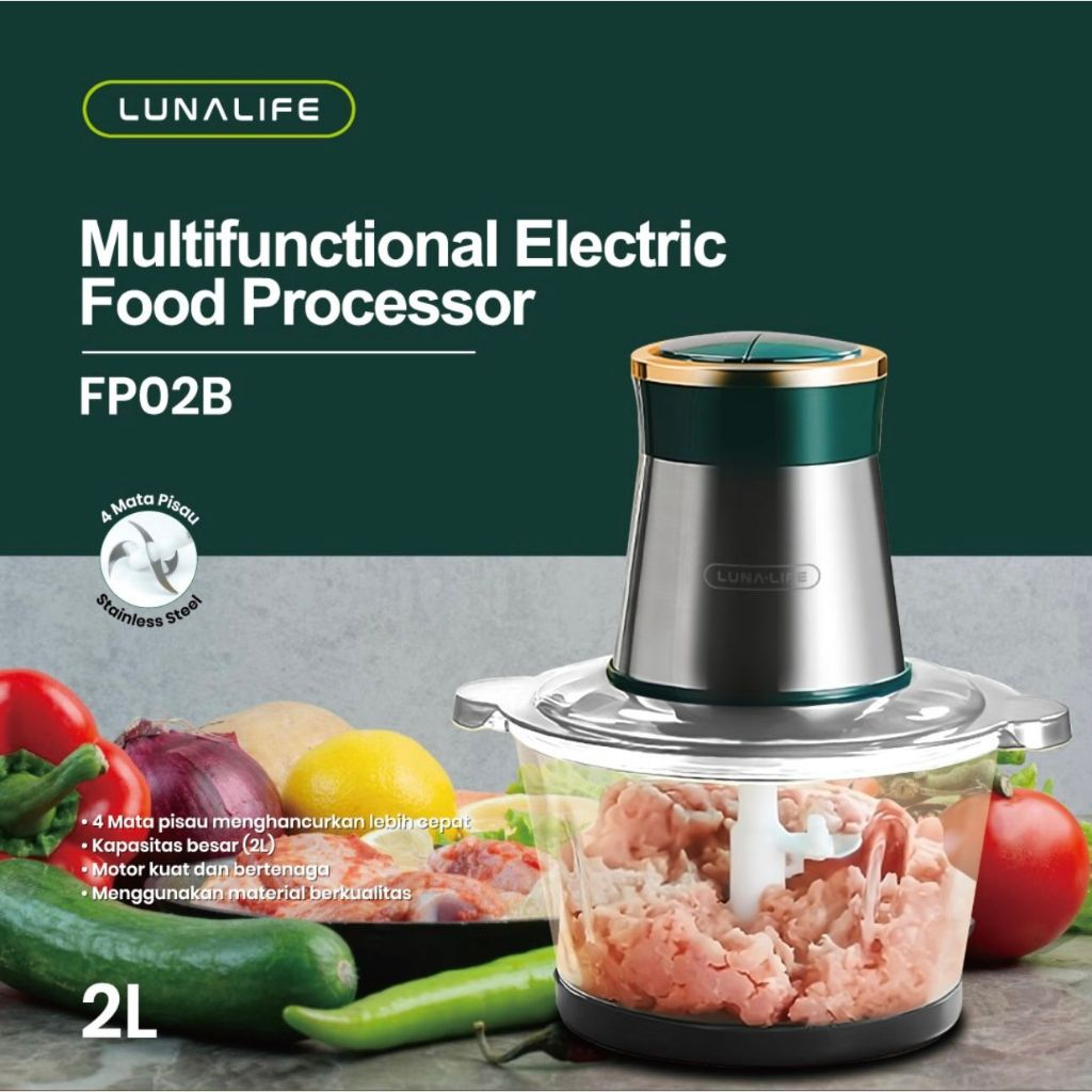 Jual LUNA LIFE CHOPPER FP-02B / BLENDER Food Processor FP02B + (KACA ...