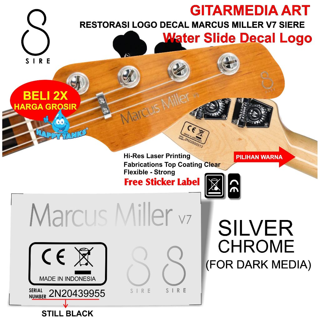Jual LOGO BASS MARCUS MILLER SIERE V7 WATER SLIDE DECAL | Shopee Indonesia