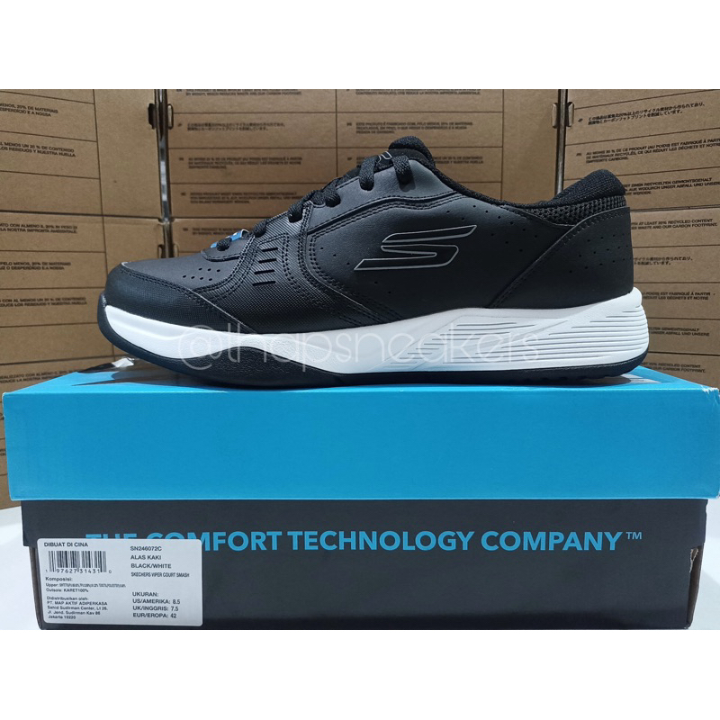 Jual Sepatu Skechers Pria Viper Court Smash Black/White Original PT MAP ...