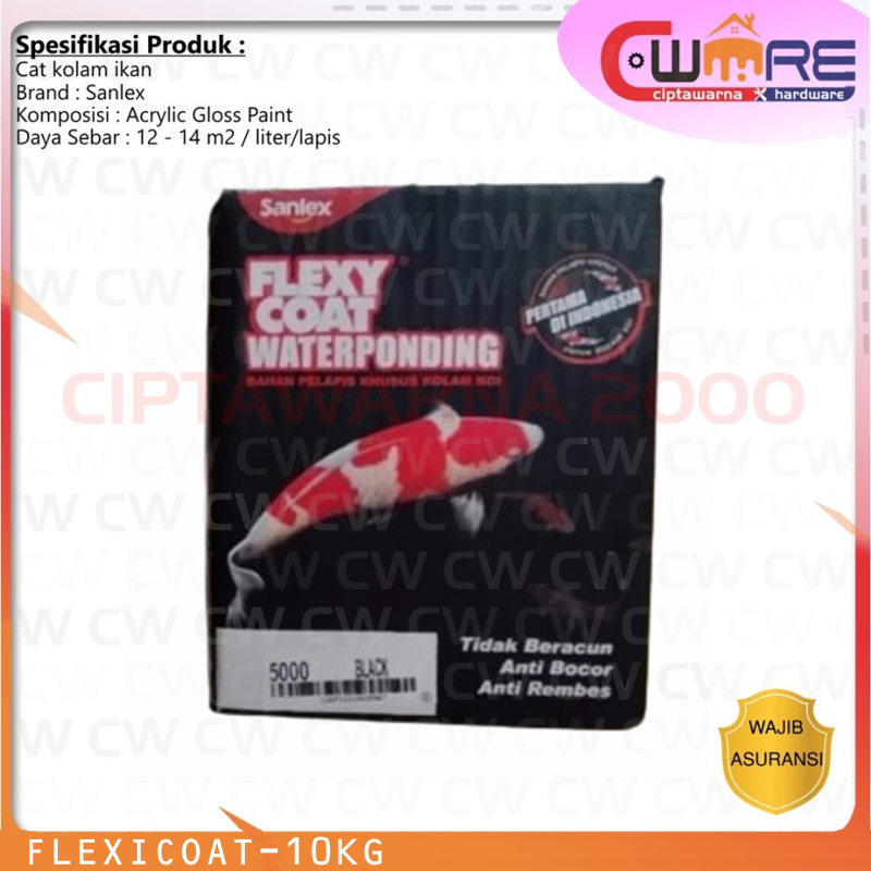 Jual Cat Kolam Ikan Koi Flexycoat Flexicoat Waterponding 10Kg Flexy ...