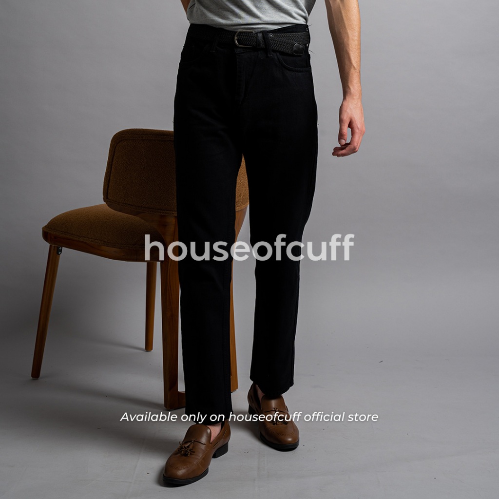 Jual Houseofcuff Celana Jeans Reguler Fit Hitam Pria Panjang Denim ...