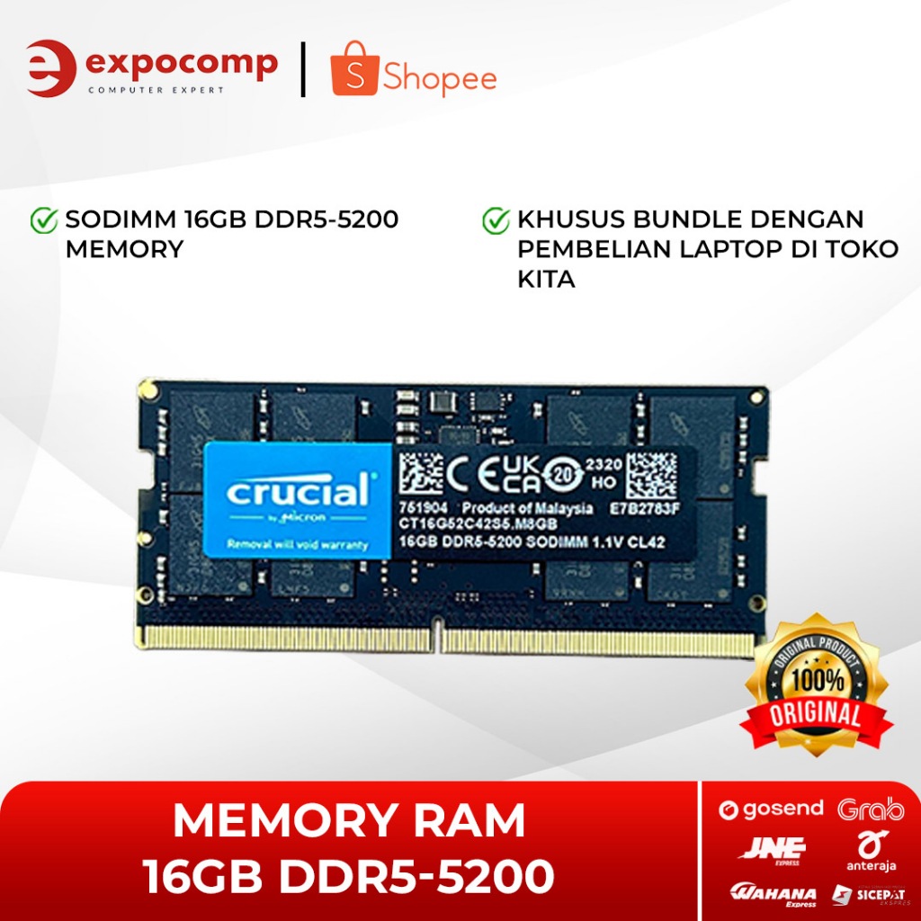 Jual MEMORY RAM 16GB DDR5-5200 MEMORY SODIMM UNTUK LAPTOP DAN ALL IN ...