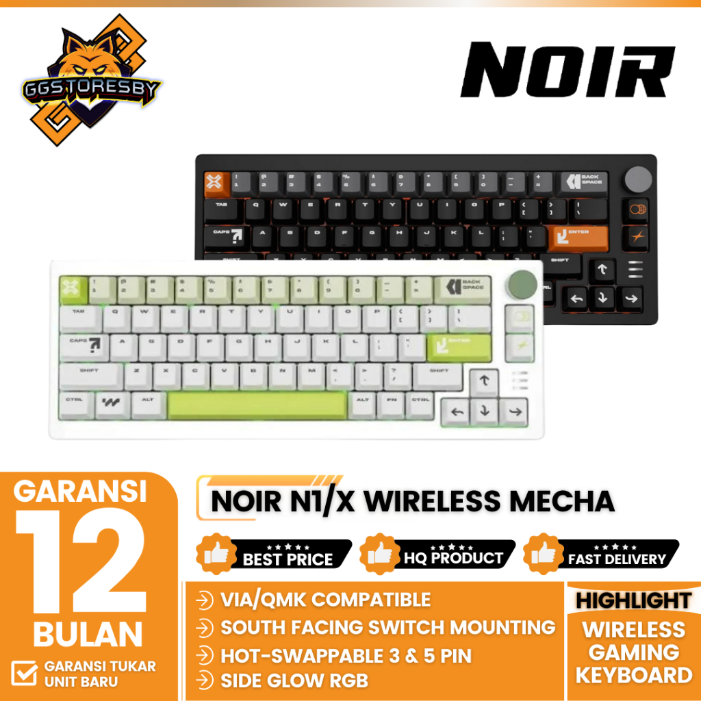Jual NOIR N1/X 65% VIA/QMK GASKET MOUNT WIRELESS Mechanical Gaming ...