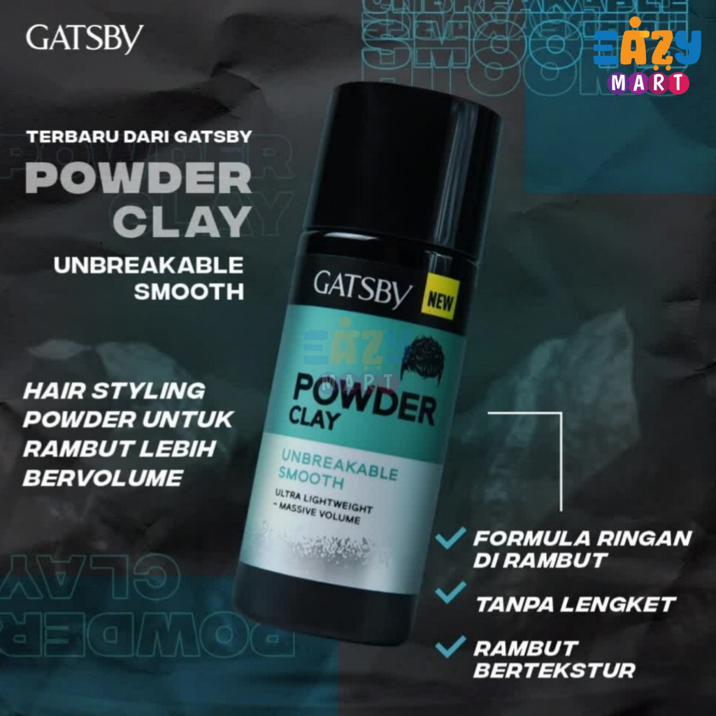 Jual Gatsby Powder Clay Unbreakable Smooth | Shopee Indonesia