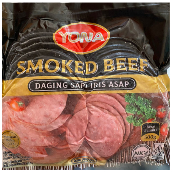 Jual Yona Smoke Beef 500 gram Daging Sapi Asap Halal Smoke Beef Murah ...