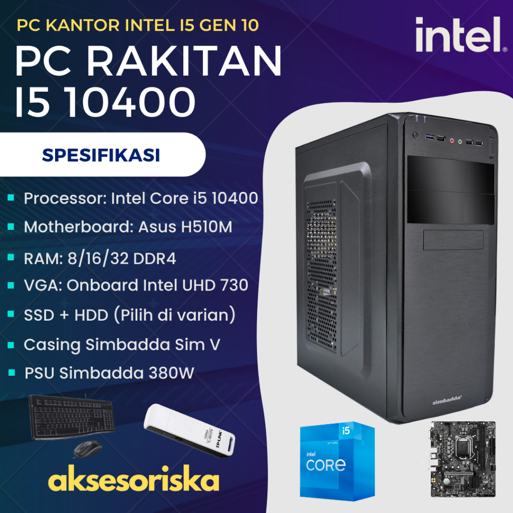 Jual PAKET CPU/KOMPUTER/PC RAKITAN INTEL CORE I5 10400 GEN 10 | Shopee Indonesia