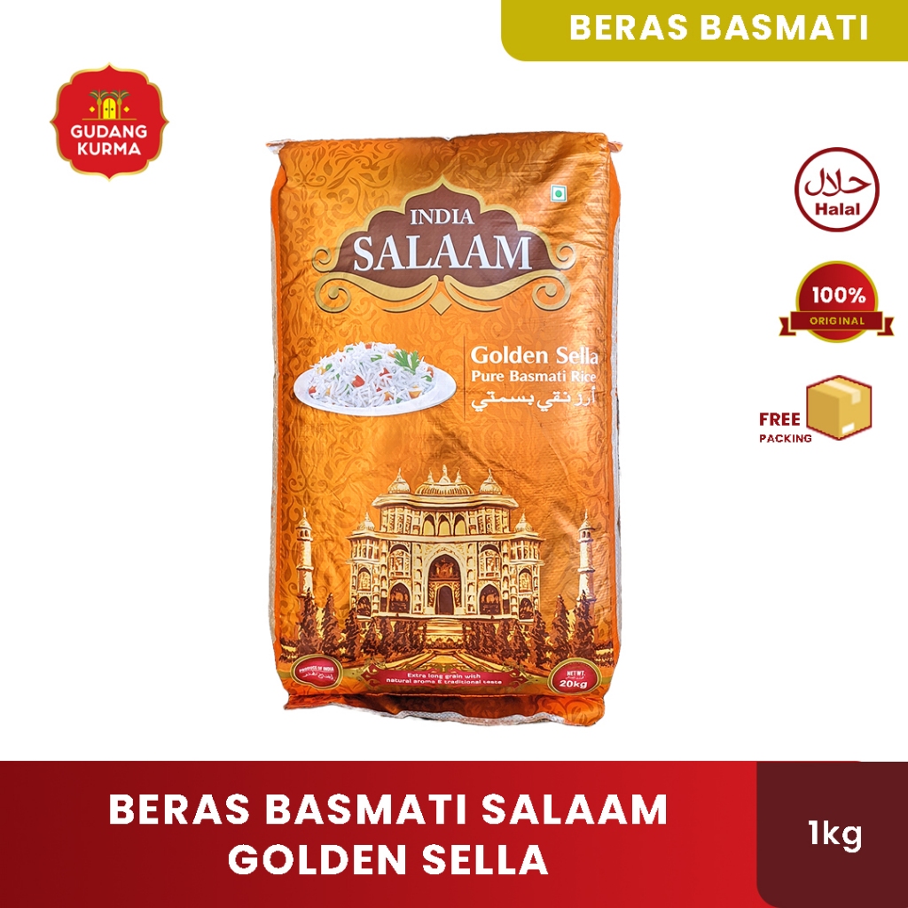 Jual Beras Basmati India Salaam Golden Sella Repack 1kg | Shopee Indonesia