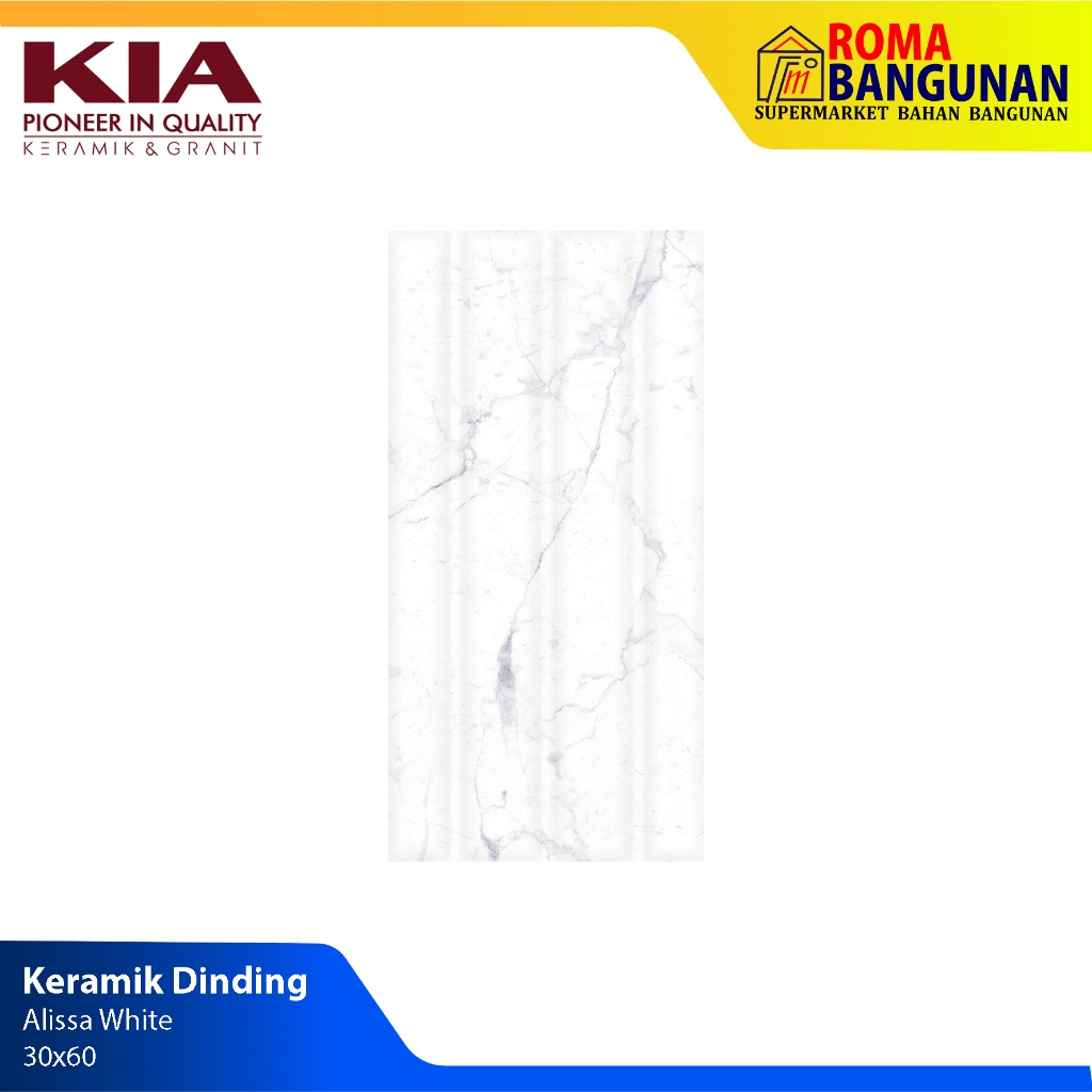 Jual Kia Keramik / Keramik Dinding Alissa Emb White 30x60 | Shopee Indonesia