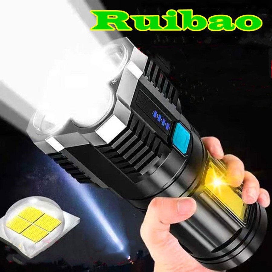 Jual Ruibao Senter LED COB / Senter Rechargeable USB 3 Mode C216 ...