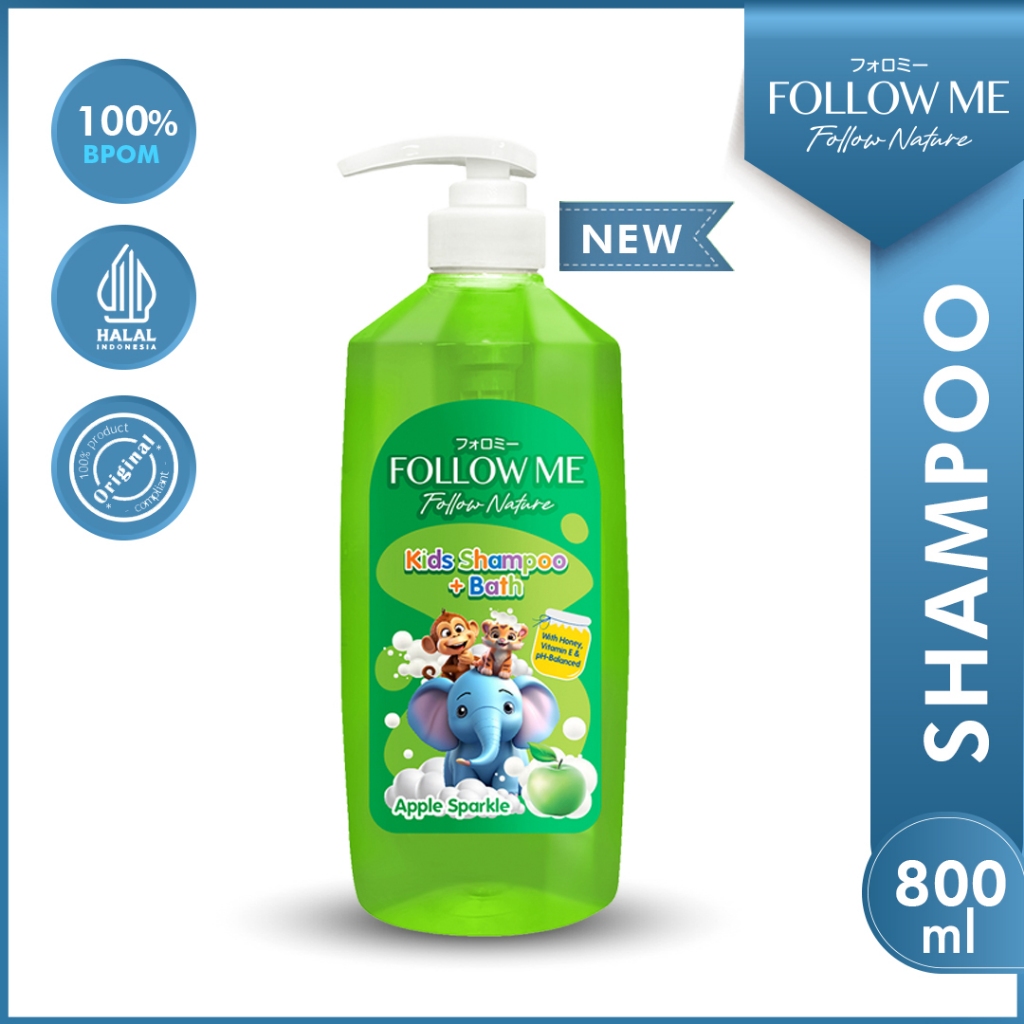 Jual Follow Me Kids Shampoo + Bath - Apple Sparkle - 800ML - Shampo dan ...
