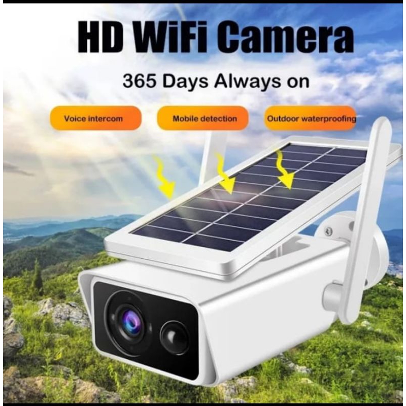 Jual IP Cam Solar Panel Cell CCTV Outdoor Waterproof FHD 1080 Baterai ...