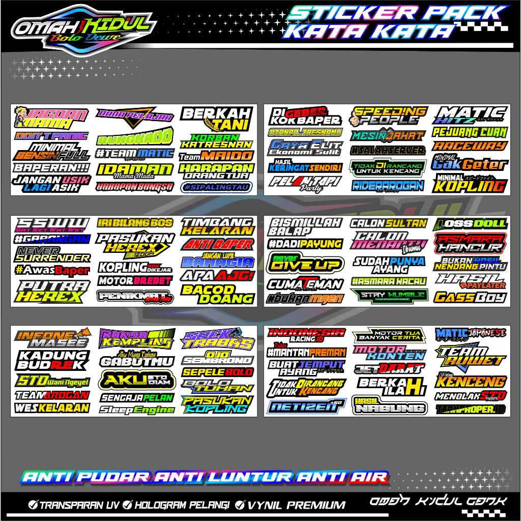 Jual STICKER PACK KATA KATA VIRAL / STICKER KATA KATA TERBARU / STICKER ...