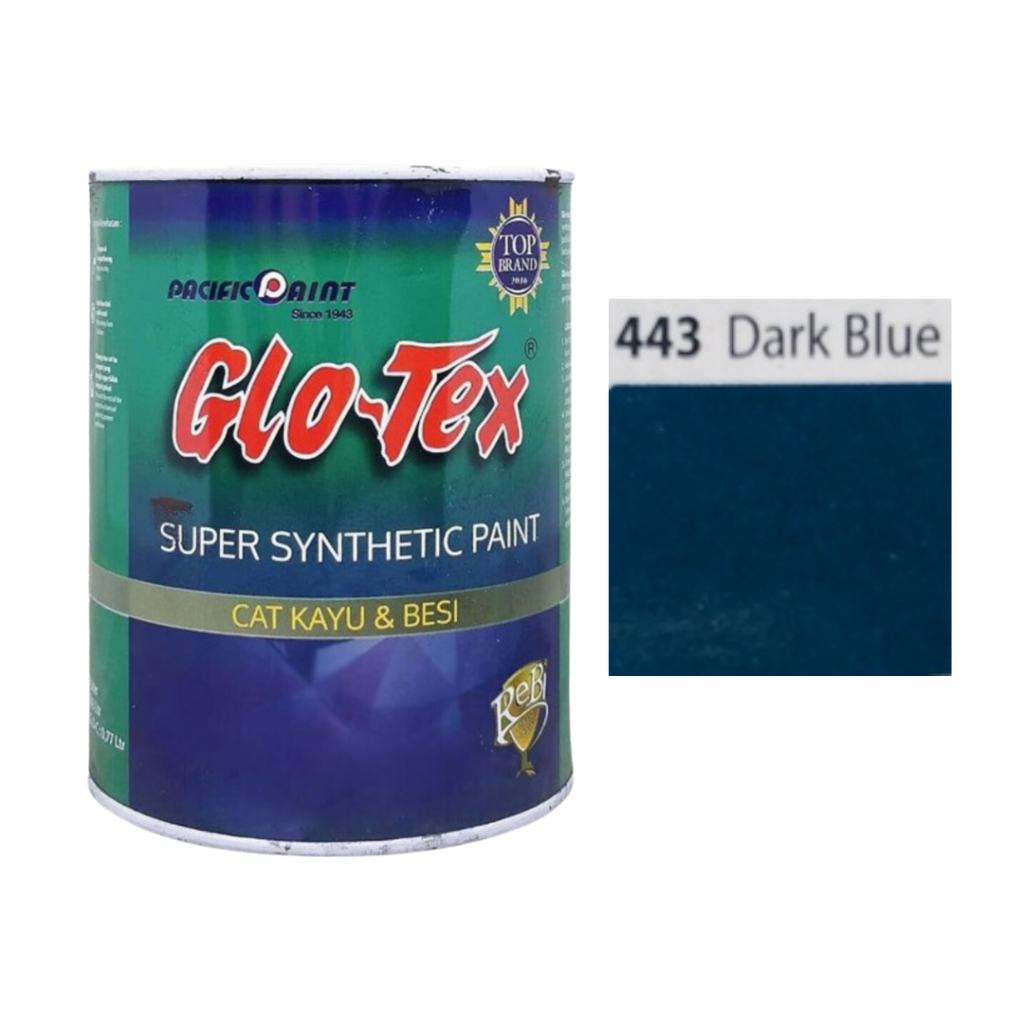 Jual Cat Kayu Besi Glotex 443 Dark Blue 1 kg Super Synthetic Paint ...