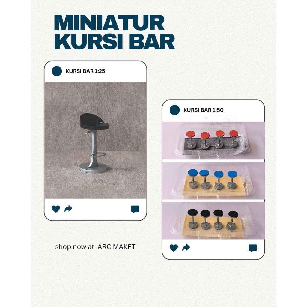 Jual MINIATUR KURSI BAR SKALA 1:25 DAN 1:50 UNTUK MAKET INTERIOR DAN ...