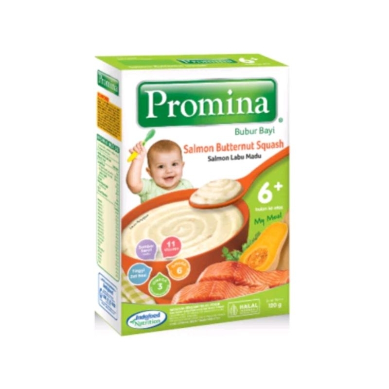 Jual promina bubur bayi 6+bulan salmon dan labu madu 120gr box | Shopee ...