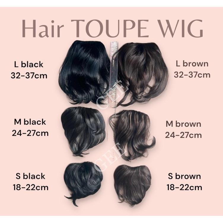 Jual hair Wig Toupe toupee wig untuk rambut tipis bisa catok warna ...
