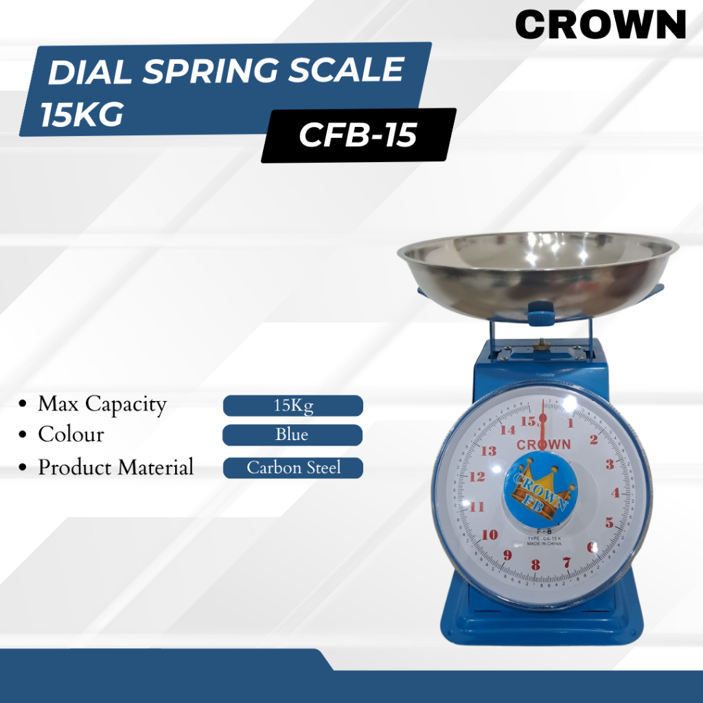 Jual Timbangan CROWN 15kg Besi Stainless Jarum Analog Manual Duduk Sembako Telor Kue Tepung Buah ...
