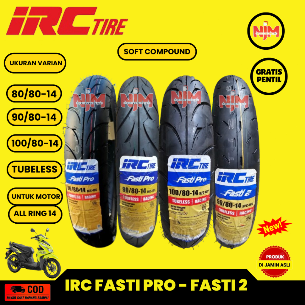 Jual ban tubles irc fasti pro Soft Compound Ring 14 80/80 90/80 100/80 ...