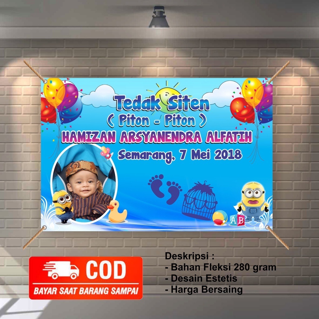 Jual spanduk banner tedak siten bayi mulai berjalan ukuran 150x100m ...