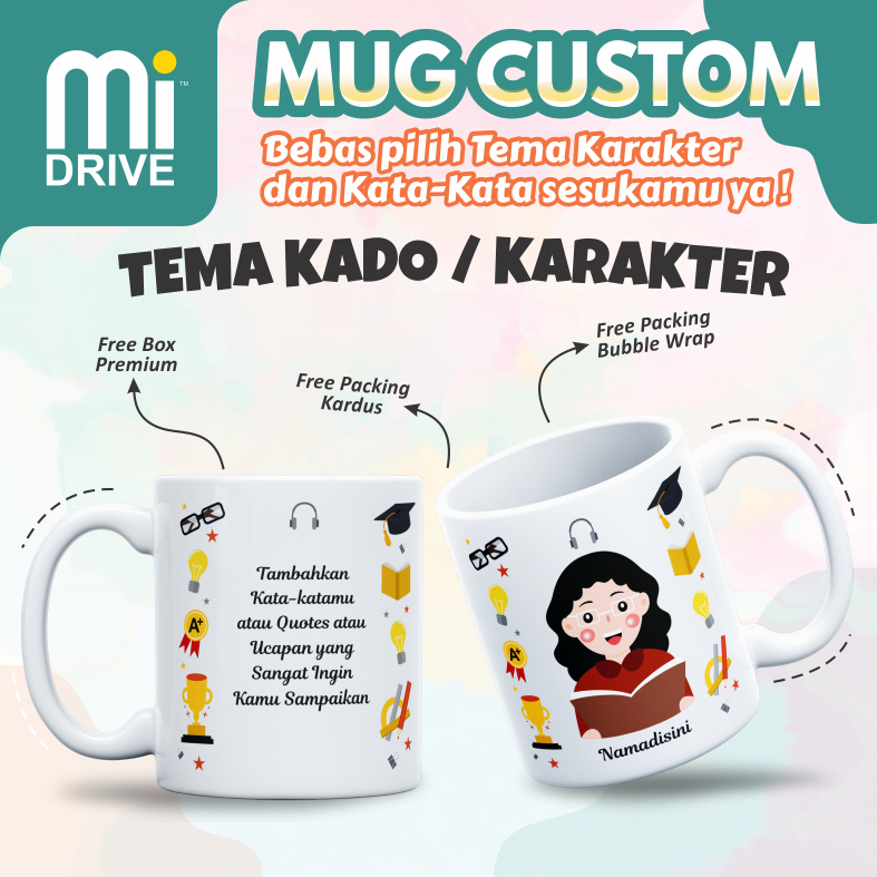 Jual MUG CUSTOM KADO WISUDA / CETAK MUG GELAS CUSTOM / HAPPY GRADUATION ...