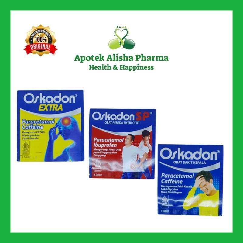 Jual Oskadon Tablet Biru / SP Merah / Extra Kuning Per Strip - Oscadon ...