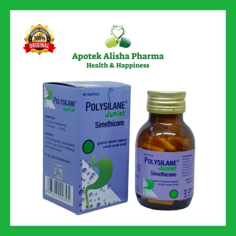 Jual Polysilane Junior Botol isi 60 Kapsul Granul Obat Kembung Anak ...