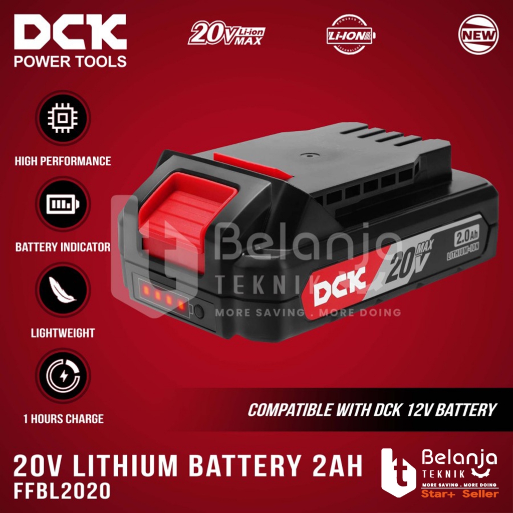 Jual DCK Lithium Battery Pack 20V 2.0 AH Baterai Cordless 20V 2 AH | Shopee Indonesia