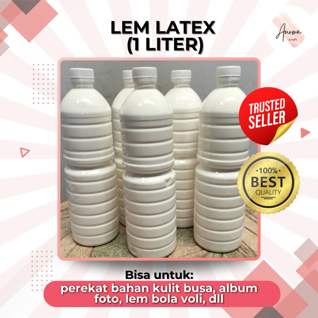 Jual LEM LATEX PEREKAT KULIT SINTETIS GRADE A PREMIUM KEMASAN PER LITER ...