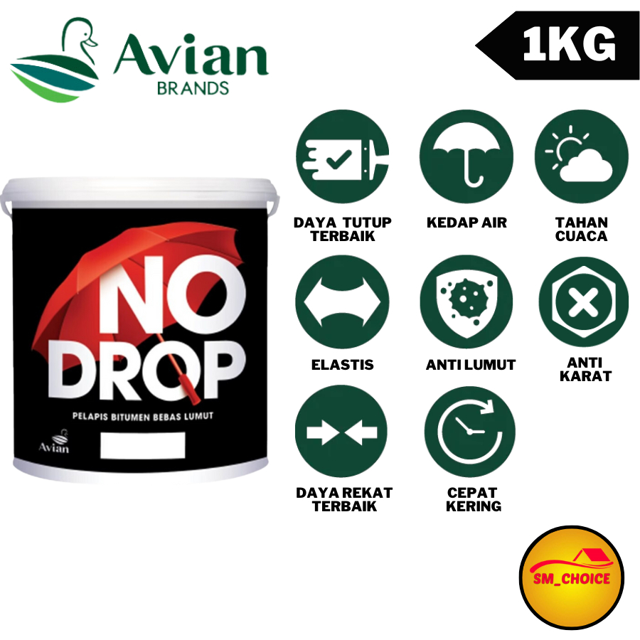 Jual AVIAN NO DROP BITUMEN BLACK 1KG NO DROP CAT PELAPIS ANTI BOCOR ...
