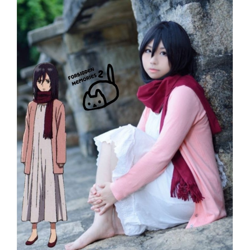 Jual FULLSET COSPLAY Mikasa Ackerman kids Attack on titan shingeki no ...