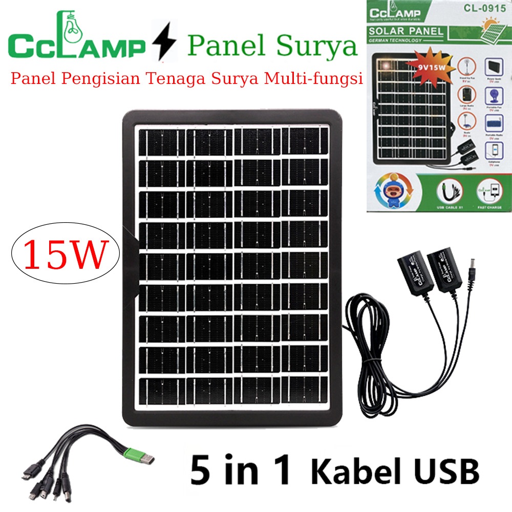 Jual CCLAMP Solar Panel Tenaga Surya - Panel surya multifungsi dilengkapi dengan beberapa kabel ...