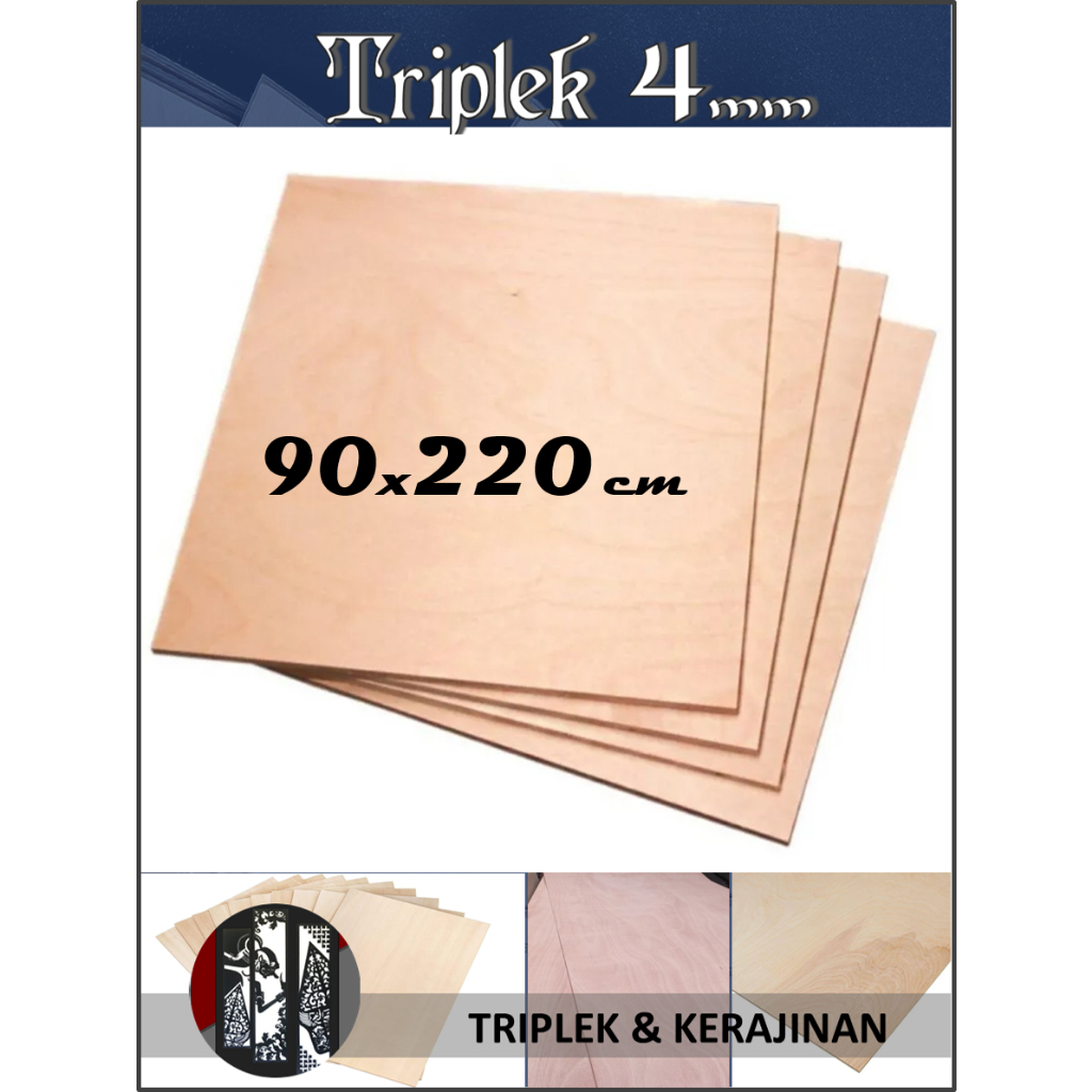 Jual Triplek 4mm 90x220 cm (isi 3 lembar) (Plywood Multiplek 4 mm 90 x ...