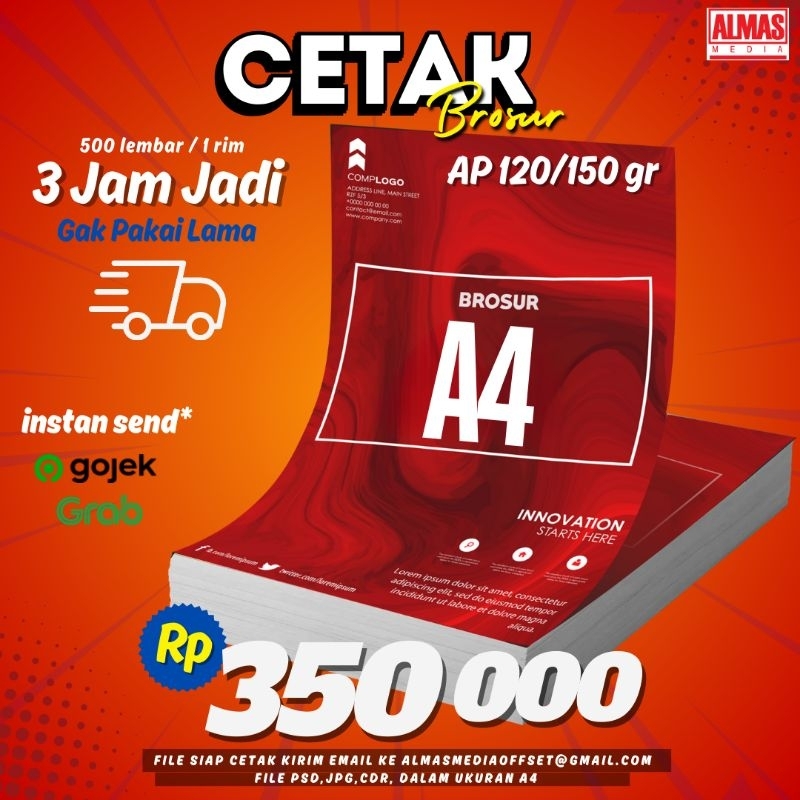 Jual cetak brosur a4 120/150 | Shopee Indonesia
